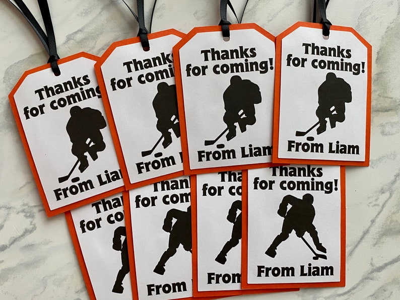 Ice Hockey Party Favor Tags/ice Hockey Birthday Favor - Etsy