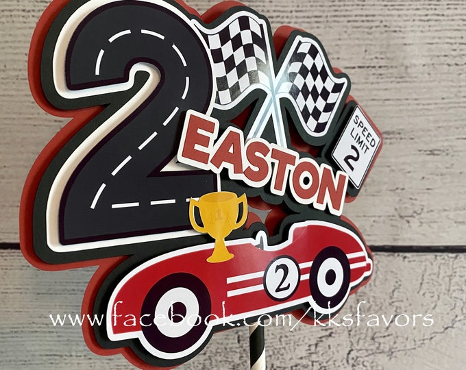 Vintage Race Car Cake Topper/racecar Cake Topper/racing Car Cake Topper ...