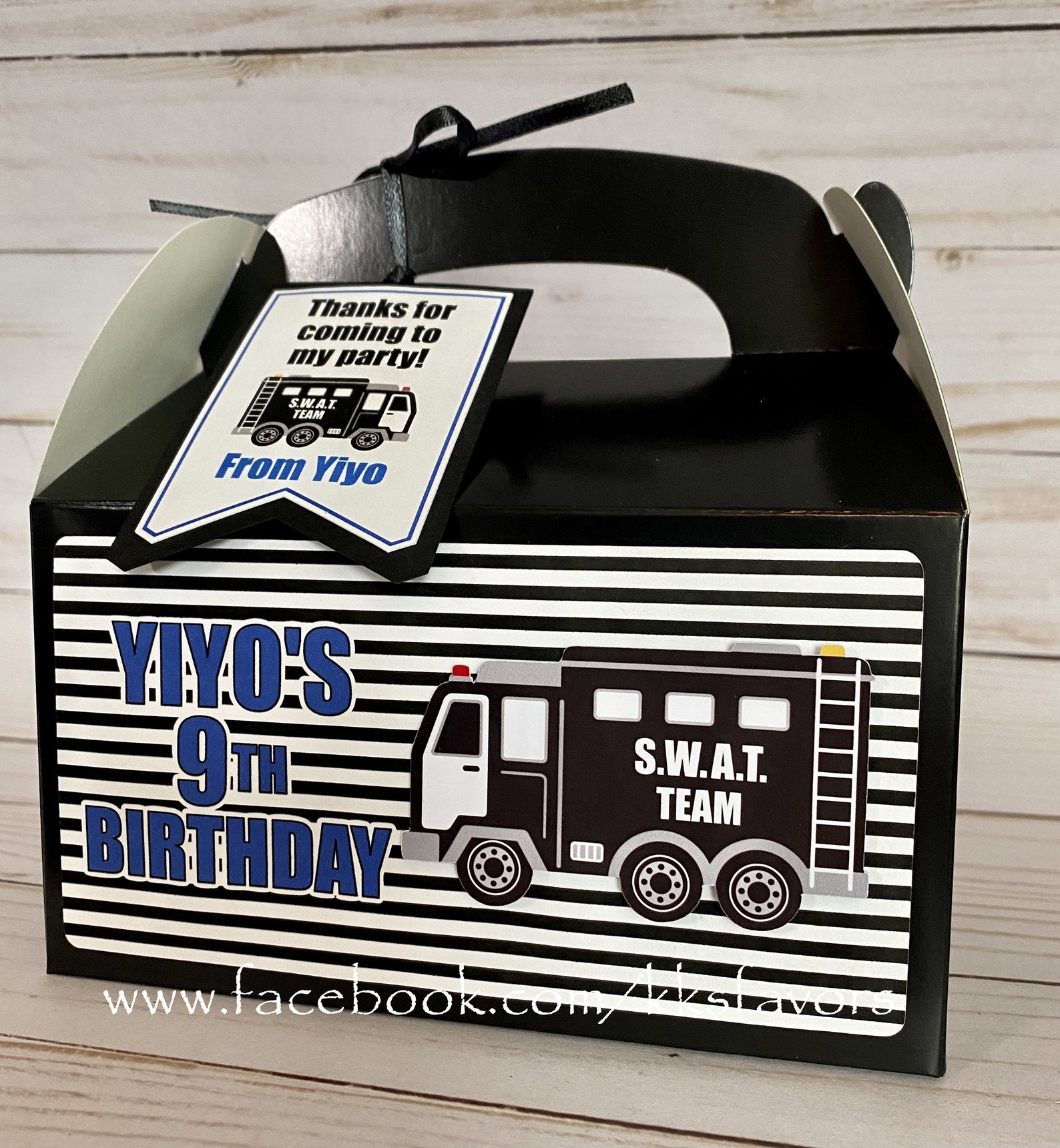 Police Party Favor Box/swat Truck Party Favor Boxes/police - Etsy