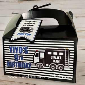 Police Party Favor Box/swat Truck Party Favor Boxes/police Truck Party ...