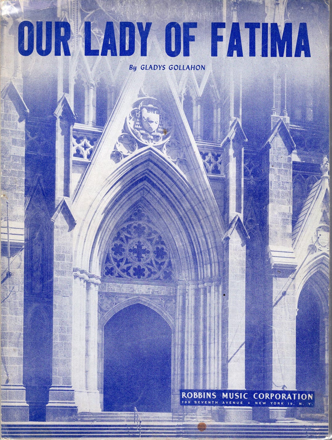 Our Lady of Fatima - by Gladys Gollahon - 1950c 2pg Piano 2 Part Vocal ...