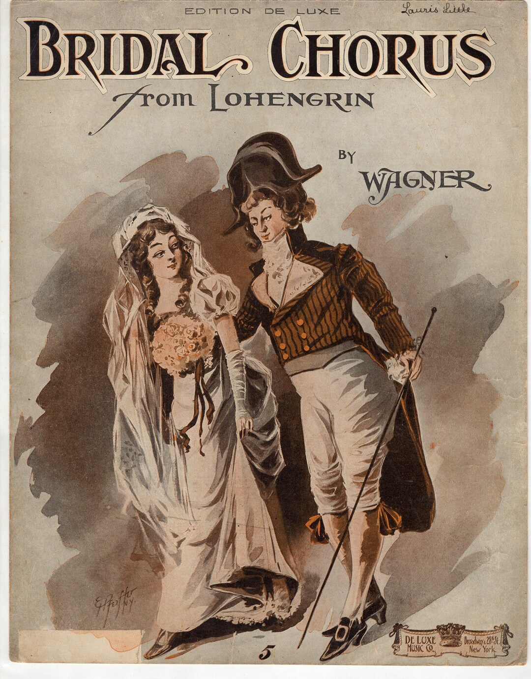 Bridal Chorus From Lohengrin -copyright? Early 1900's-large Format (13 ...