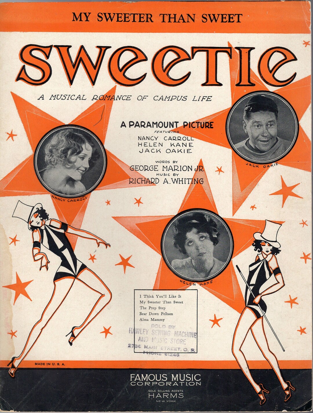 My Sweeter Than Sweet - From Paramount Picture "sweetie" - 1929c 4 Page ...