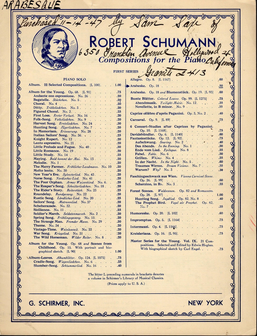 Robert Schumann - Arabesque Op.19 - 11 Page Advanced Piano Solo Revised ...