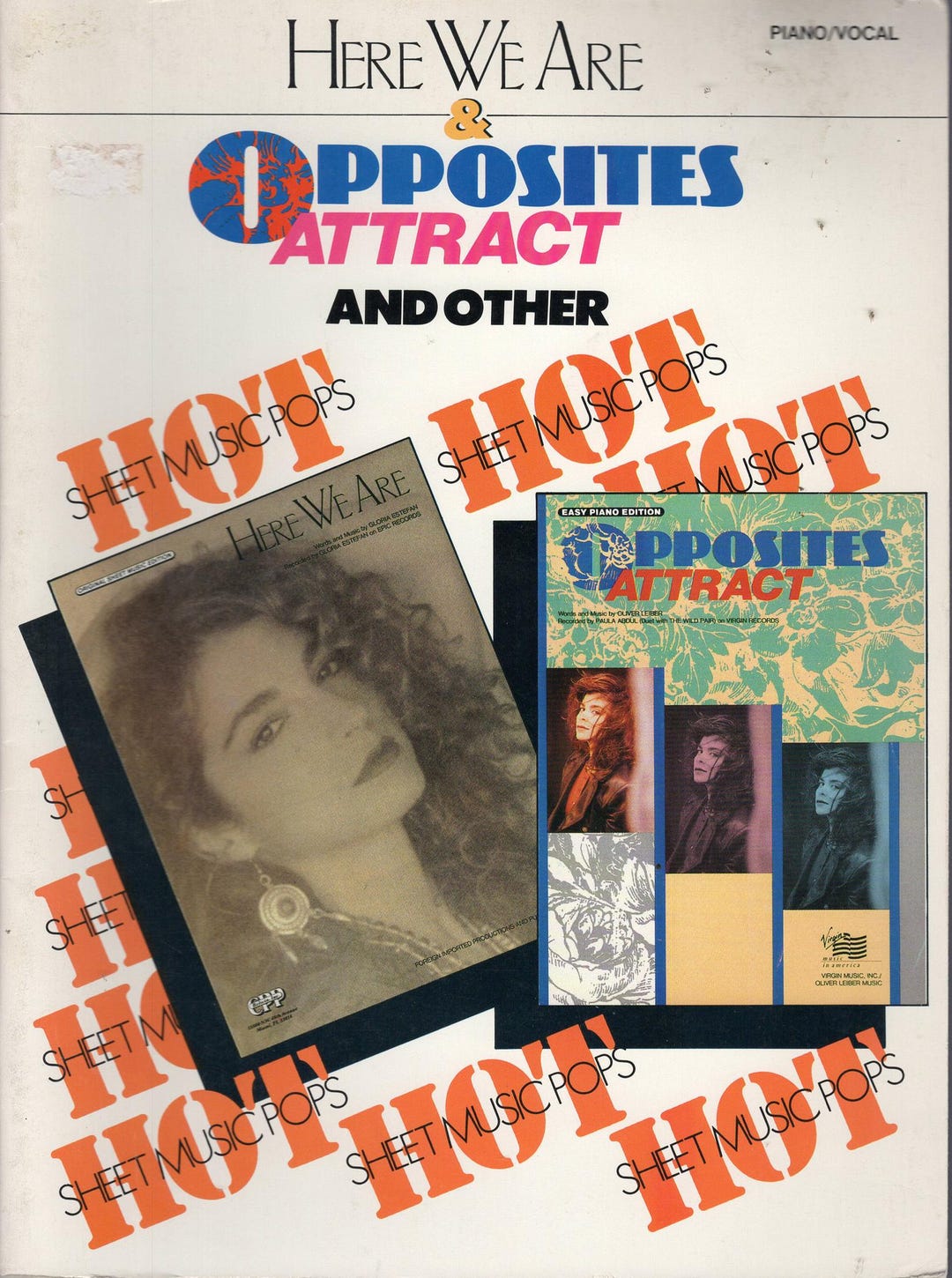 Opposites Attract - 14 Songs - 1990c 64 Pgs Vintage Mint -piano Vocal ...