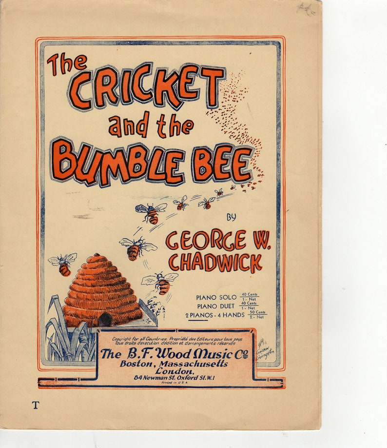 4 Hand Duet the Cricket and the Bumble Bee Art by G. - Etsy