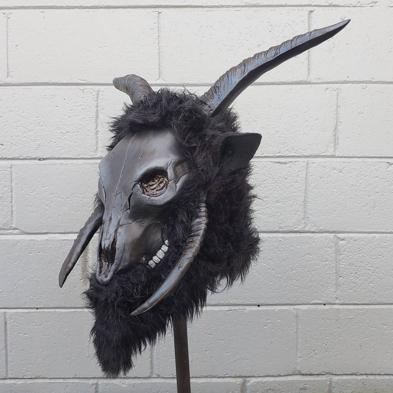 Goat Skull Mask With Double Horns - Etsy