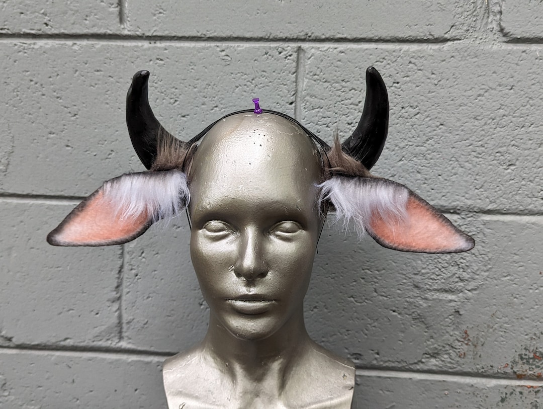 Large Cow Horns & Floppy Goat Ears 55 Color Options - Etsy