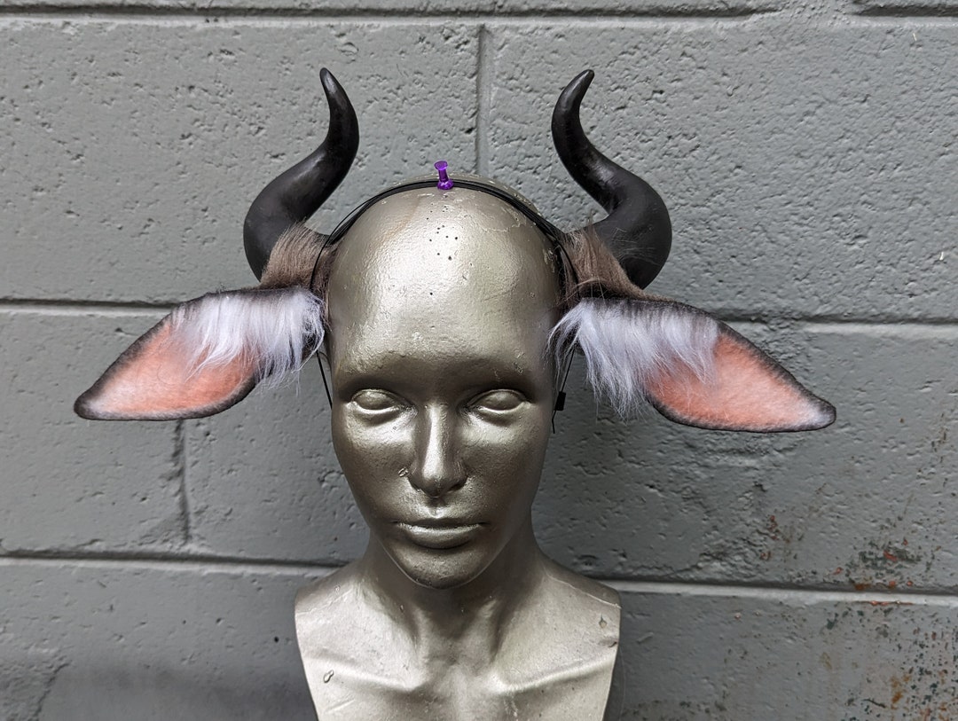 Smooth Dark Fantasy Horns & Pointed Goat Ears 55 Color Options - Etsy