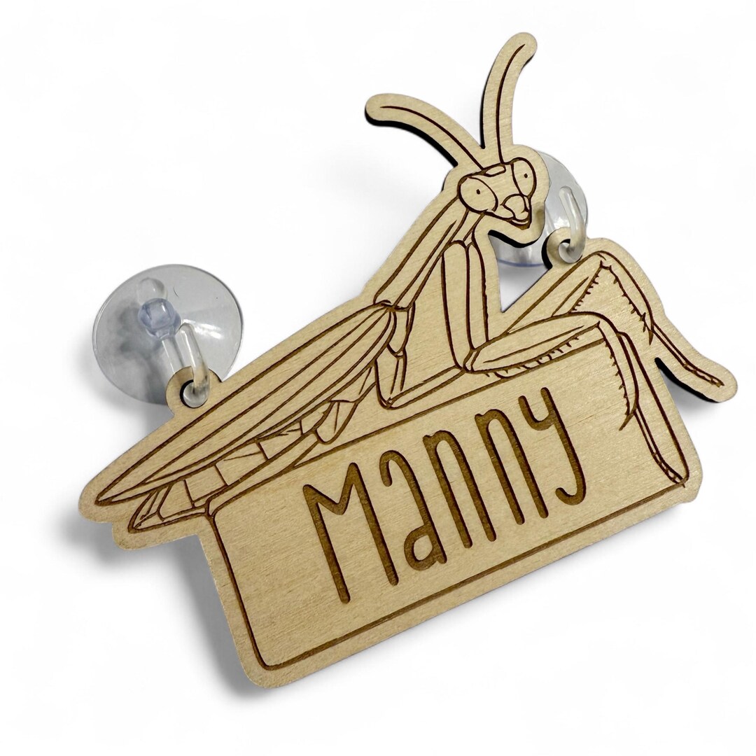 Personalized Praying Mantis Engraved Wood Name Tag for Terrarium ...