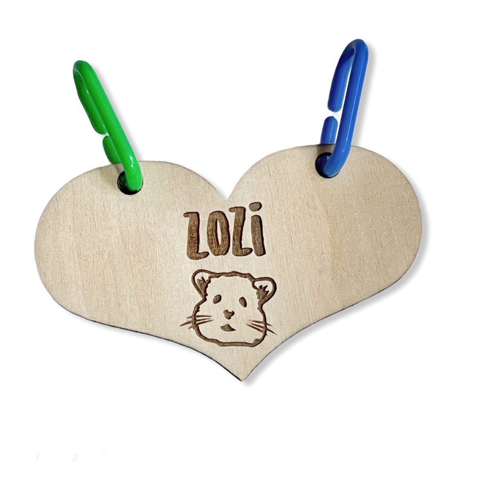 Hamster Cage Tag, Engraved Wood, Custom, Personalized, Pet Tag, Hamster ...