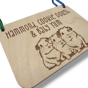 Guinea Pig Trio Cage Tag, Personalized, Custom, Engraved Wood, Pet ...