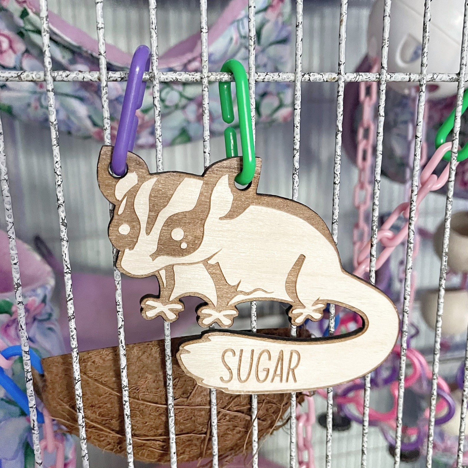 Sugar Glider Cage Tag Personalized Custom Engraved Wood - Etsy