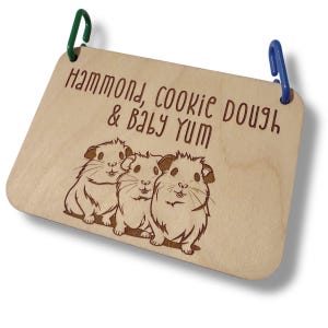 Guinea Pig Trio Cage Tag, Personalized, Custom, Engraved Wood, Pet ...