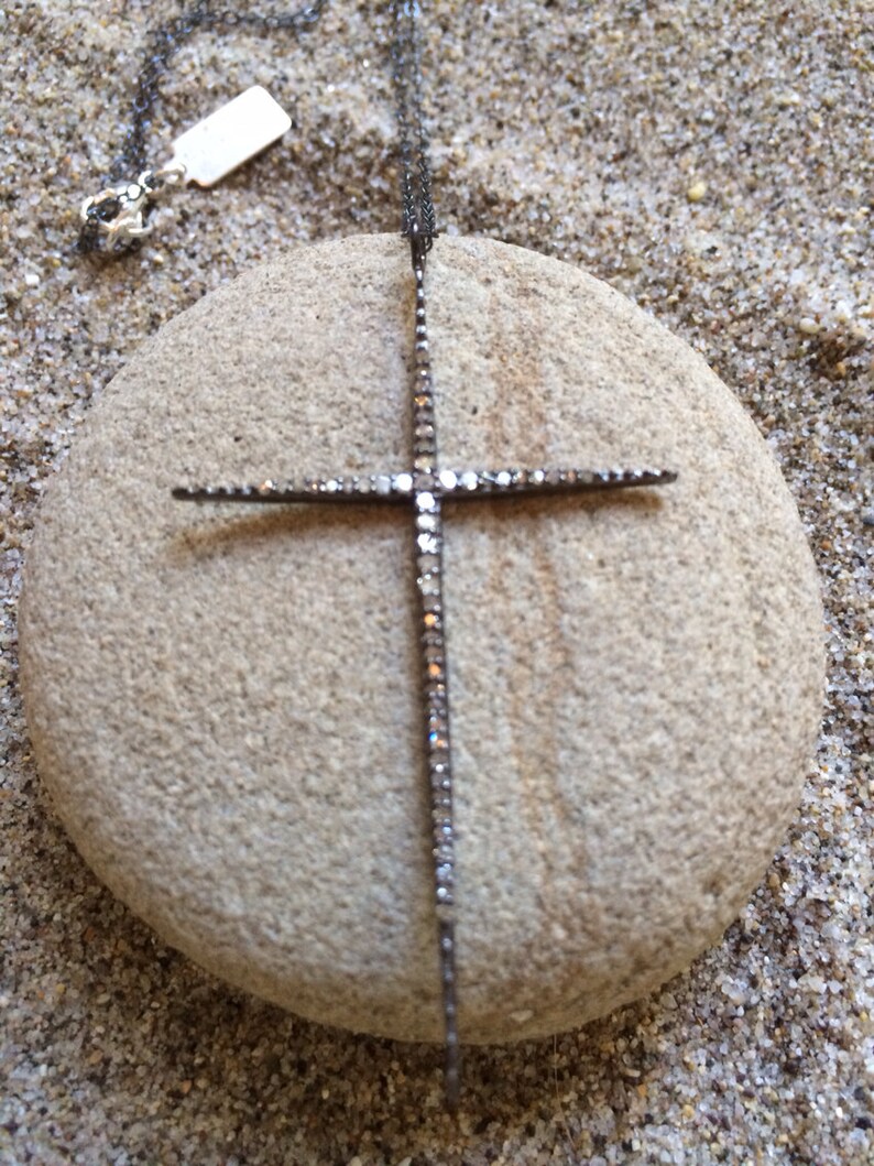 Pave Diamond Cross Pendant - Etsy