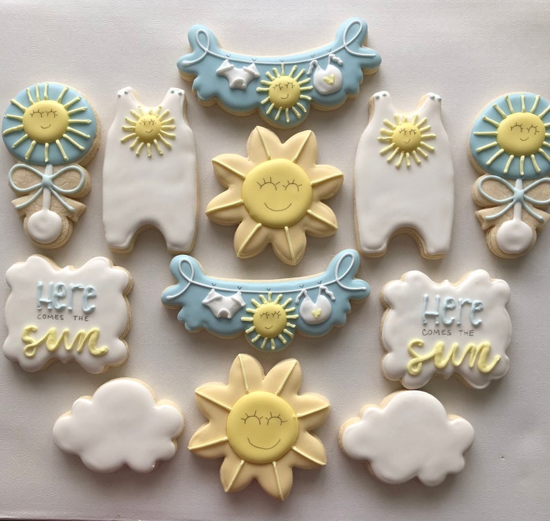 Here Comes the Sun Sugar Cookies Sunshine Themed Cookies Sun - Etsy