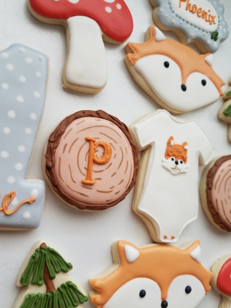 Fox themed sugar cookies wild boy woodland themed cookies | Etsy