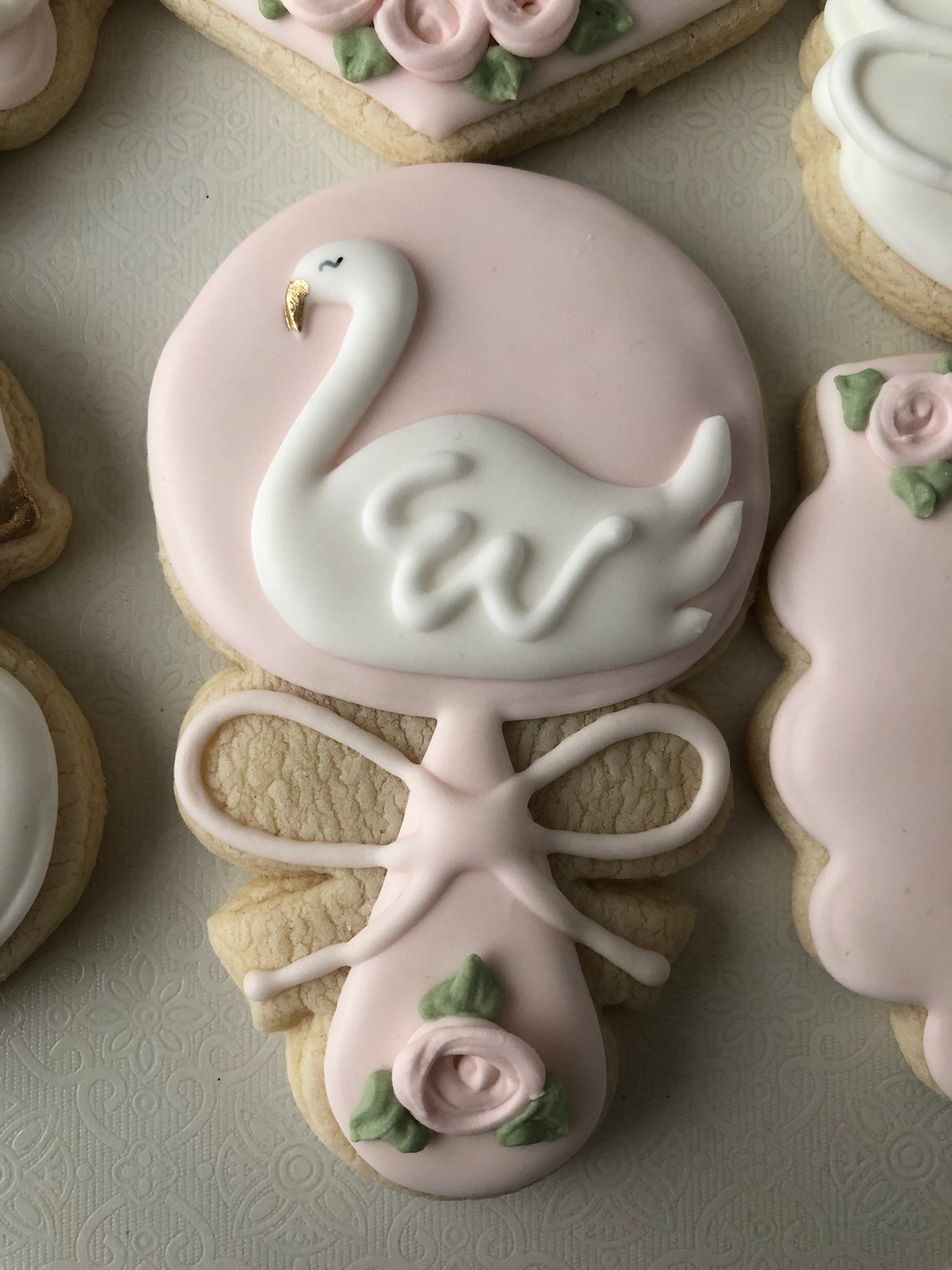 Swan Baby Shower Cookies Swan Themed Pink Baby Shower - Etsy