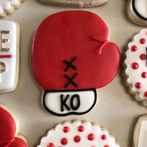 Boxing Themed Sugar Cookies, Little Champ Cookiies, Fight Night Cookies ...