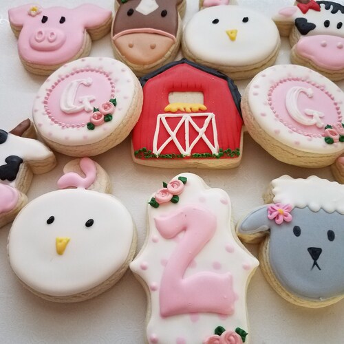 Barnyard Sugar Cookies Farm Themed Cookies Barnyard - Etsy