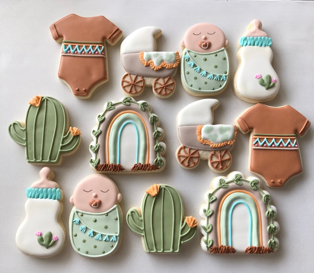 Boho Baby Shower Sugar Cookies: Southwestern Desert Theme, Set of 12 - Etsy