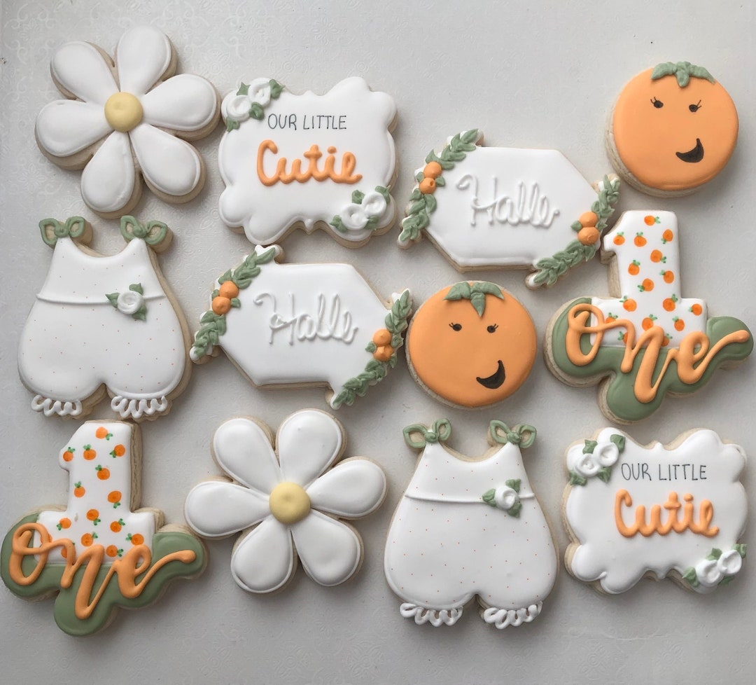 Our Little Cutie Turns One, Cutie Themed Cookies, Cutie Baby Shower ...