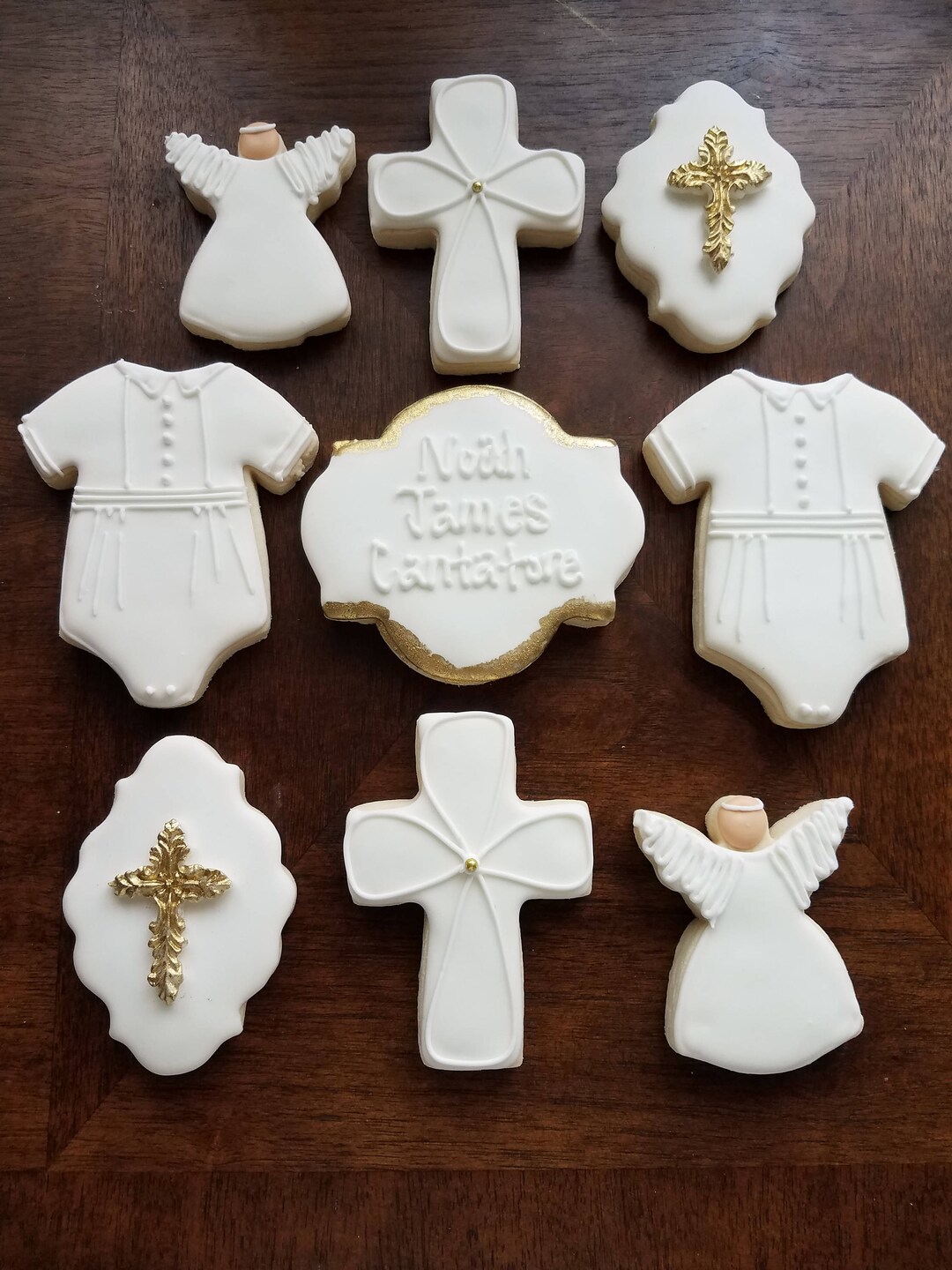 Pure Elegance: Delicate White Christening , Baptism Sugar Cookies - Etsy
