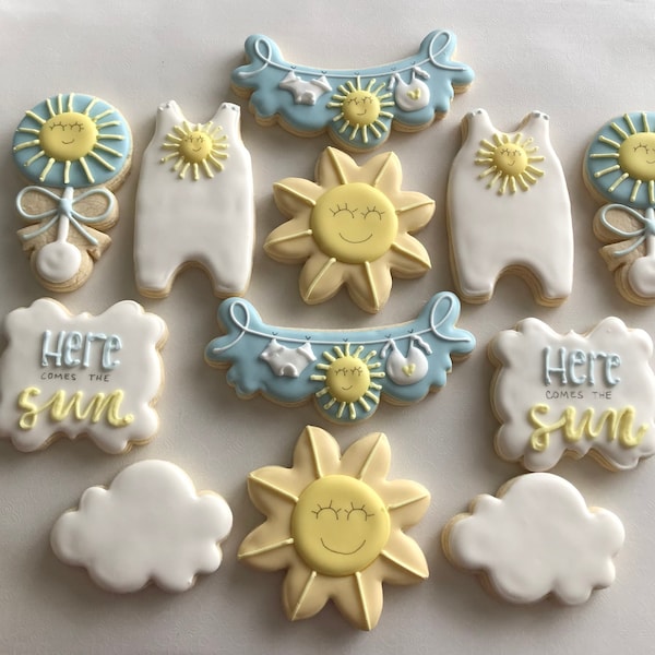 Baby Shower Cookies Here Comes the Son - Etsy
