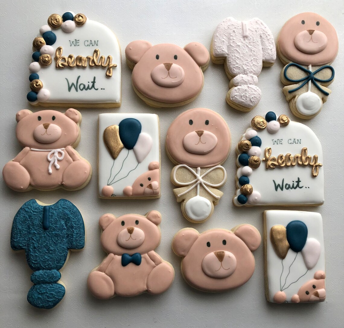 Teddy Bear Sugar Cookies Gender Reveal Teddy Bear Baby - Etsy