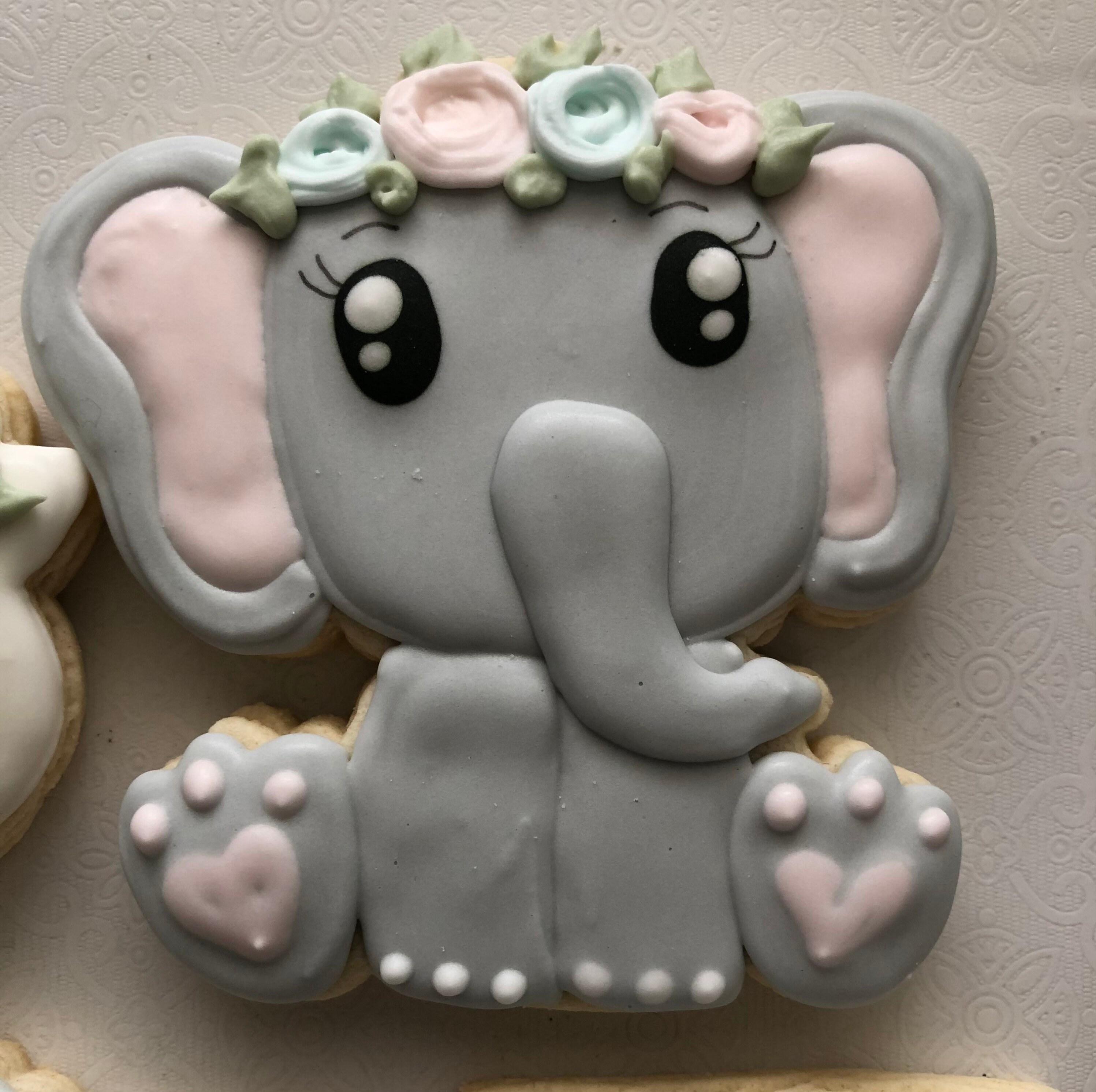 Elephant Themed Sugar Cookies Elephant With Flowers Elephant - Etsy UK