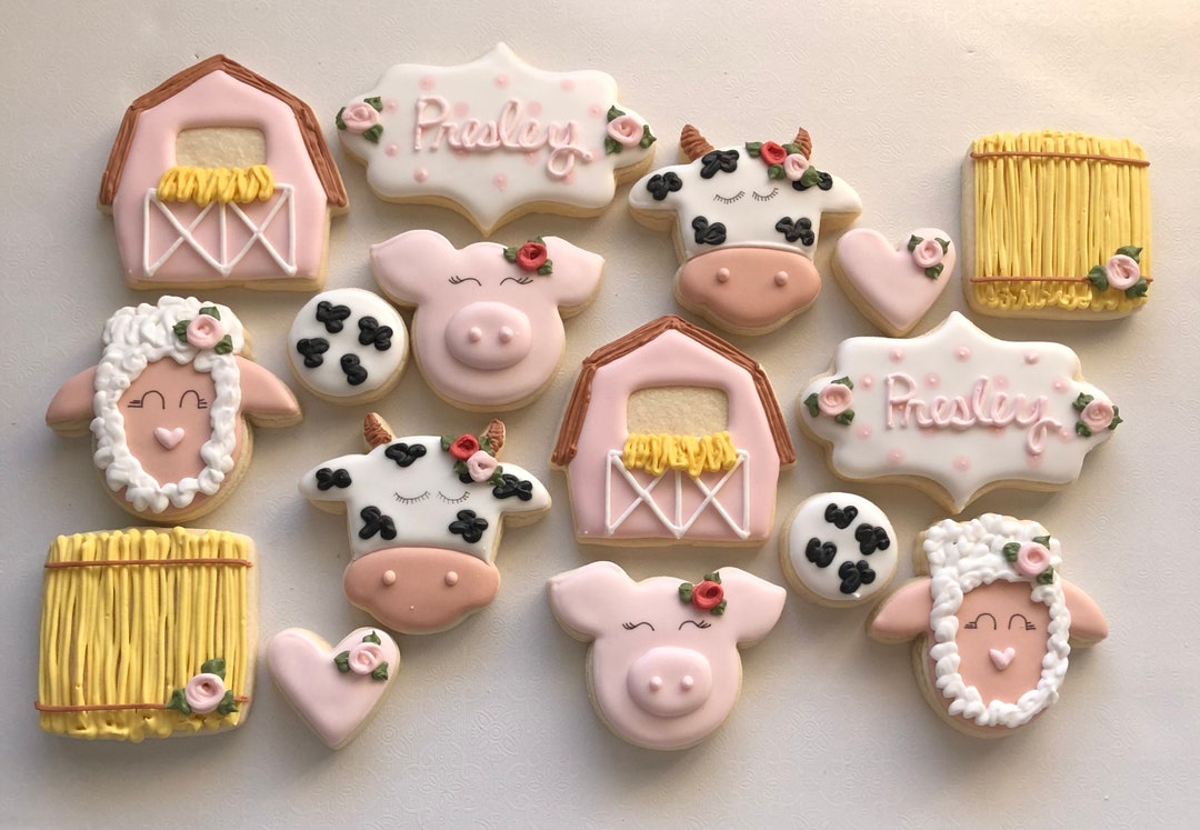 Barnyard Sugar Cookies, Farm Themed Cookies, Barnyard Birthday, Farm ...