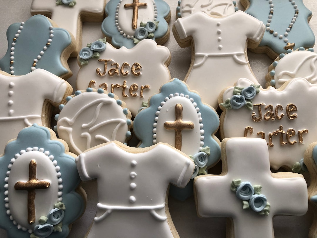 Baptism Sugar Cookies: Religious Cross Decorated Cookies - Etsy