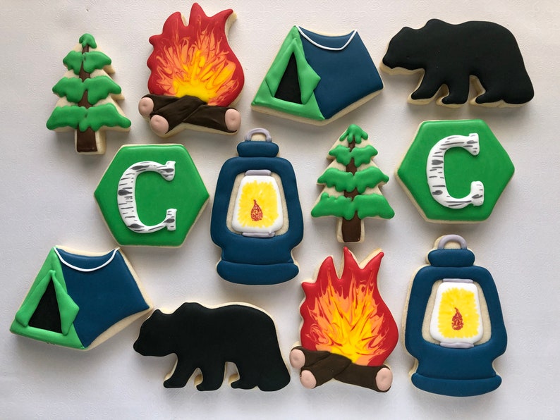 Camping Themed Sugar Cookies - Etsy