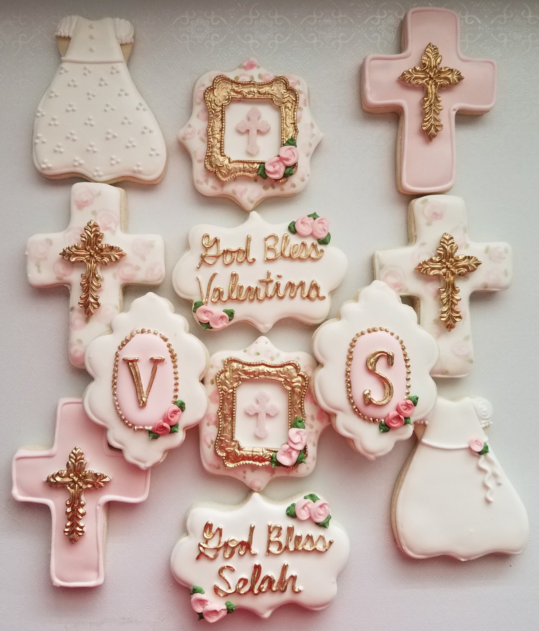 Christening Sugar Cookies: Girl Communion, Baptism Favors - Etsy