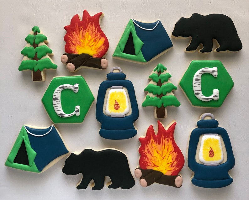 Camping Themed Sugar Cookies - Etsy