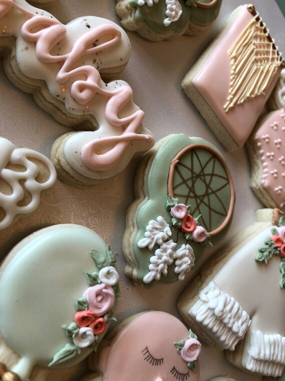 Elegant Baby Shower Sugar Cookies Boho Chic Cookies — Playing With