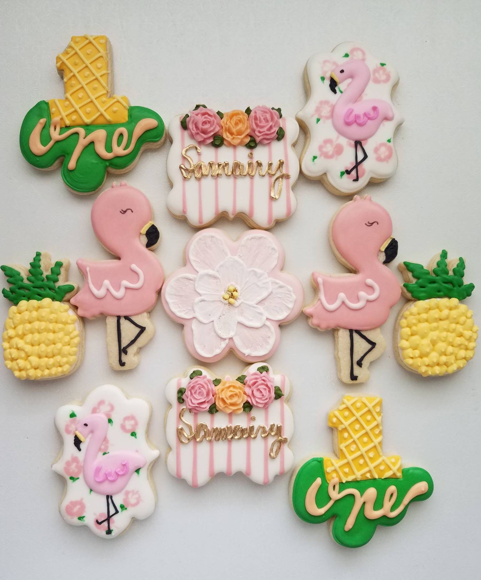 Flamingo First Birthday Tropical Sugar Cookies Flamingo 1st - Etsy