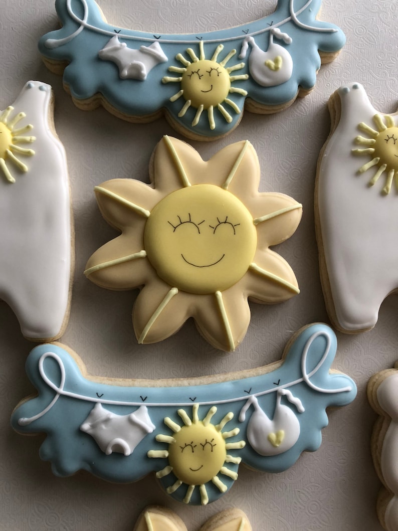 Here Comes the Sun Sugar Cookies: Sunshine Baby Shower Favors - Etsy