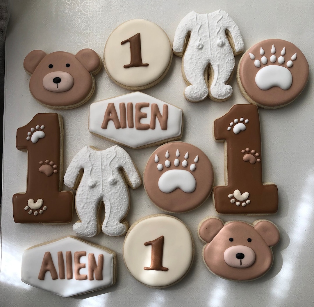 Teddy Bear Sugar Cookies, Teddy Bear Baby Shower, I Can Bearly Wait ...