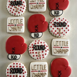 Boxing Themed Sugar Cookies, Little Champ Cookiies, Fight Night Cookies ...