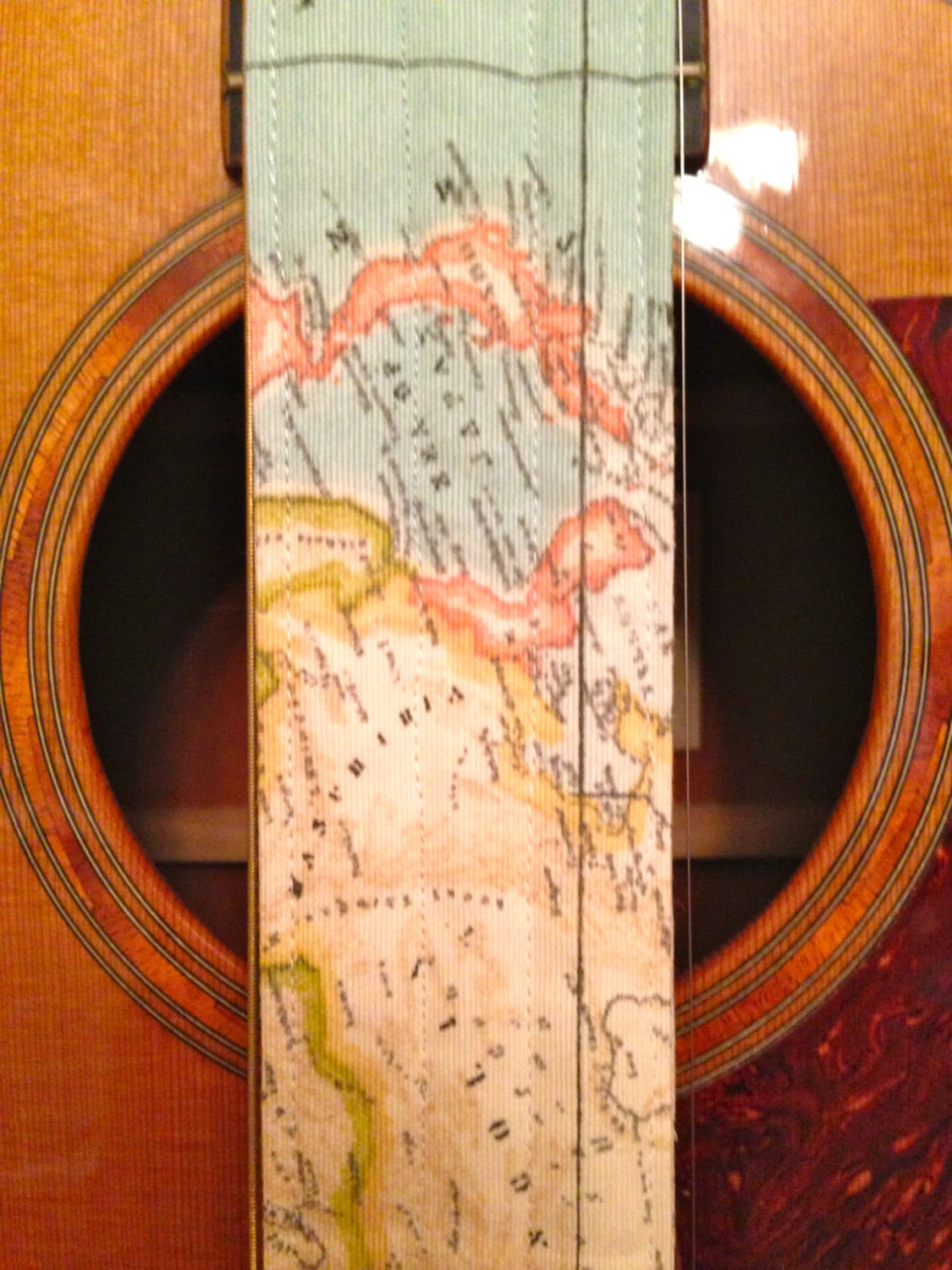 Guitar Strap - Handmade - World Map - Etsy