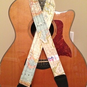 Guitar Strap - Handmade - World Map - Etsy