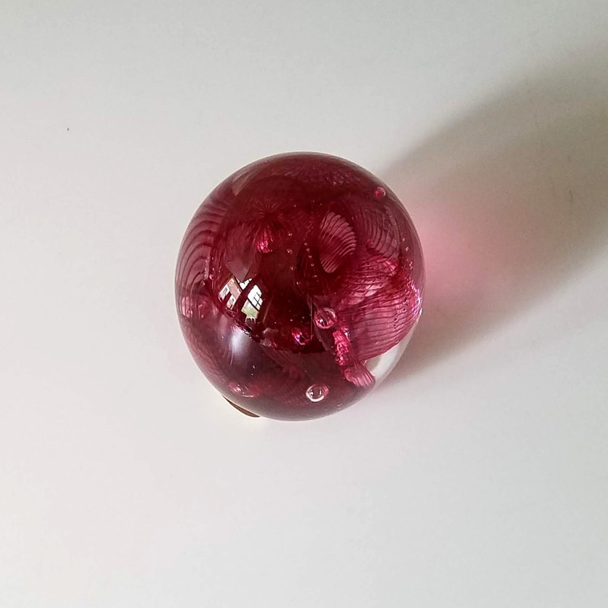 Robert Held Art Glass Paperweight, Signed Vintage Handmade Burgundy Red ...