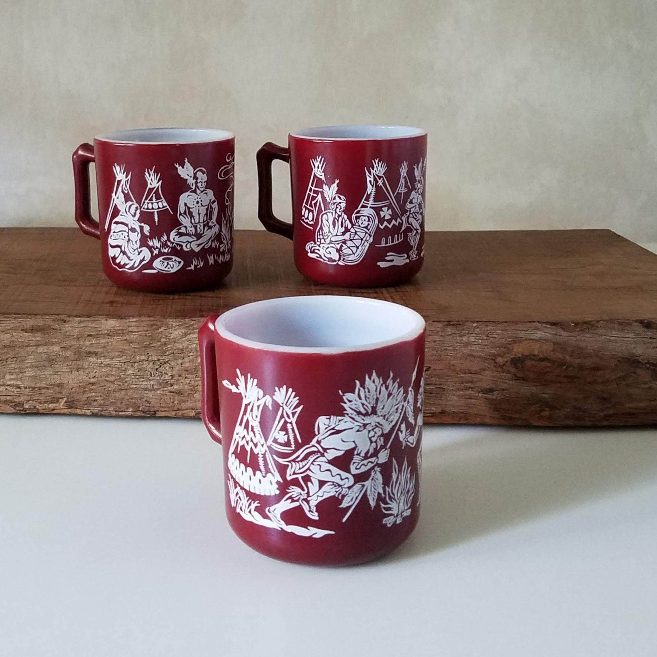 Hazel Atlas Kids Milk Glass Mugs, Set of 3 Collectible Childrens Mugs ...