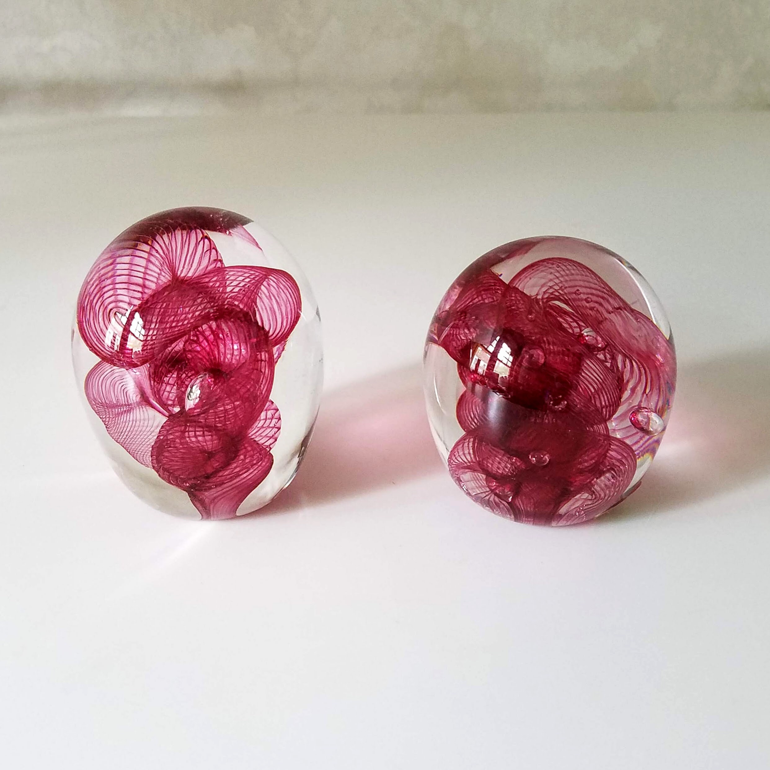 Robert Held Art Glass Paperweight, Signed Vintage Handmade Burgundy Red ...