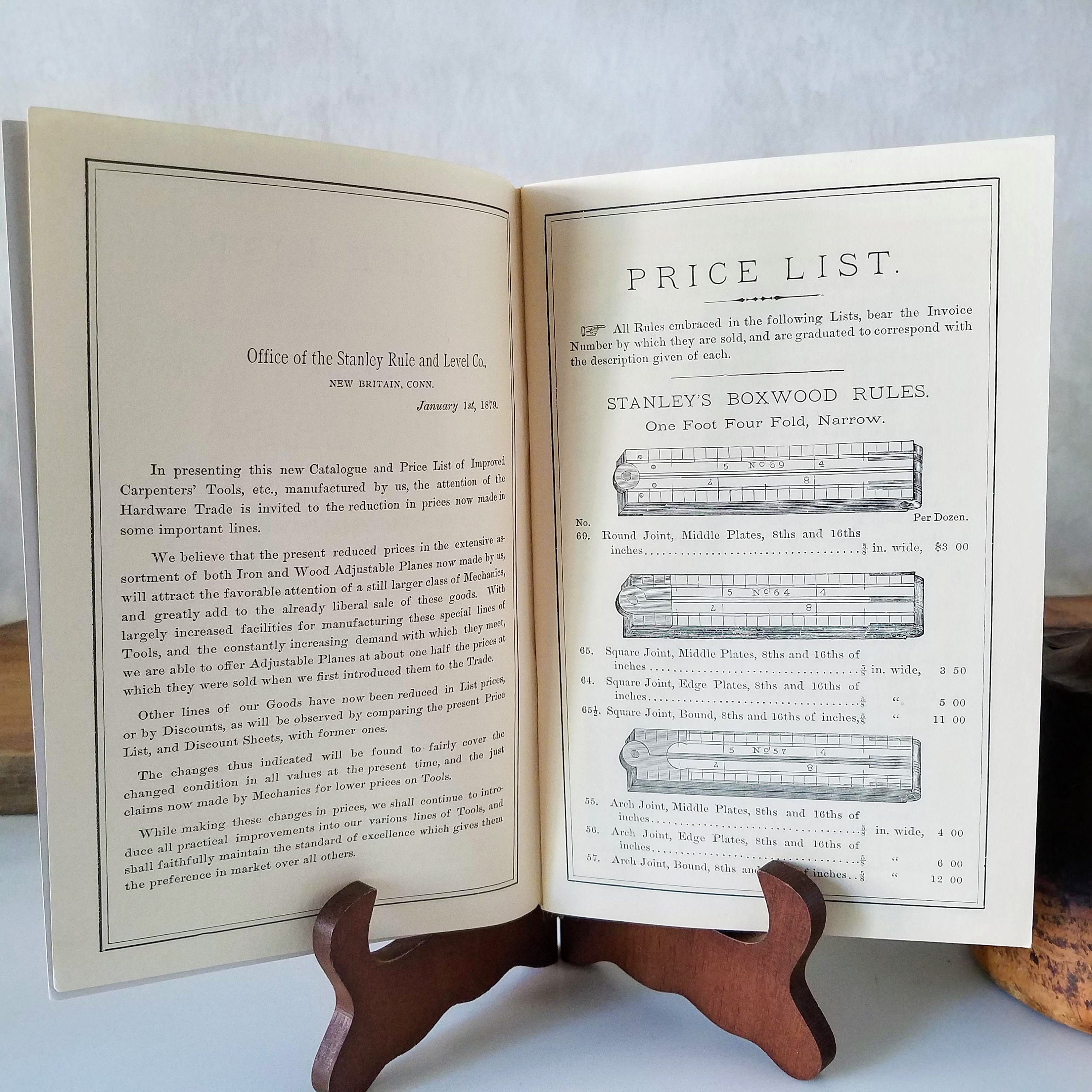 1879 Price List of Tools and Hardware Stanley Rule and Level Co, Second ...