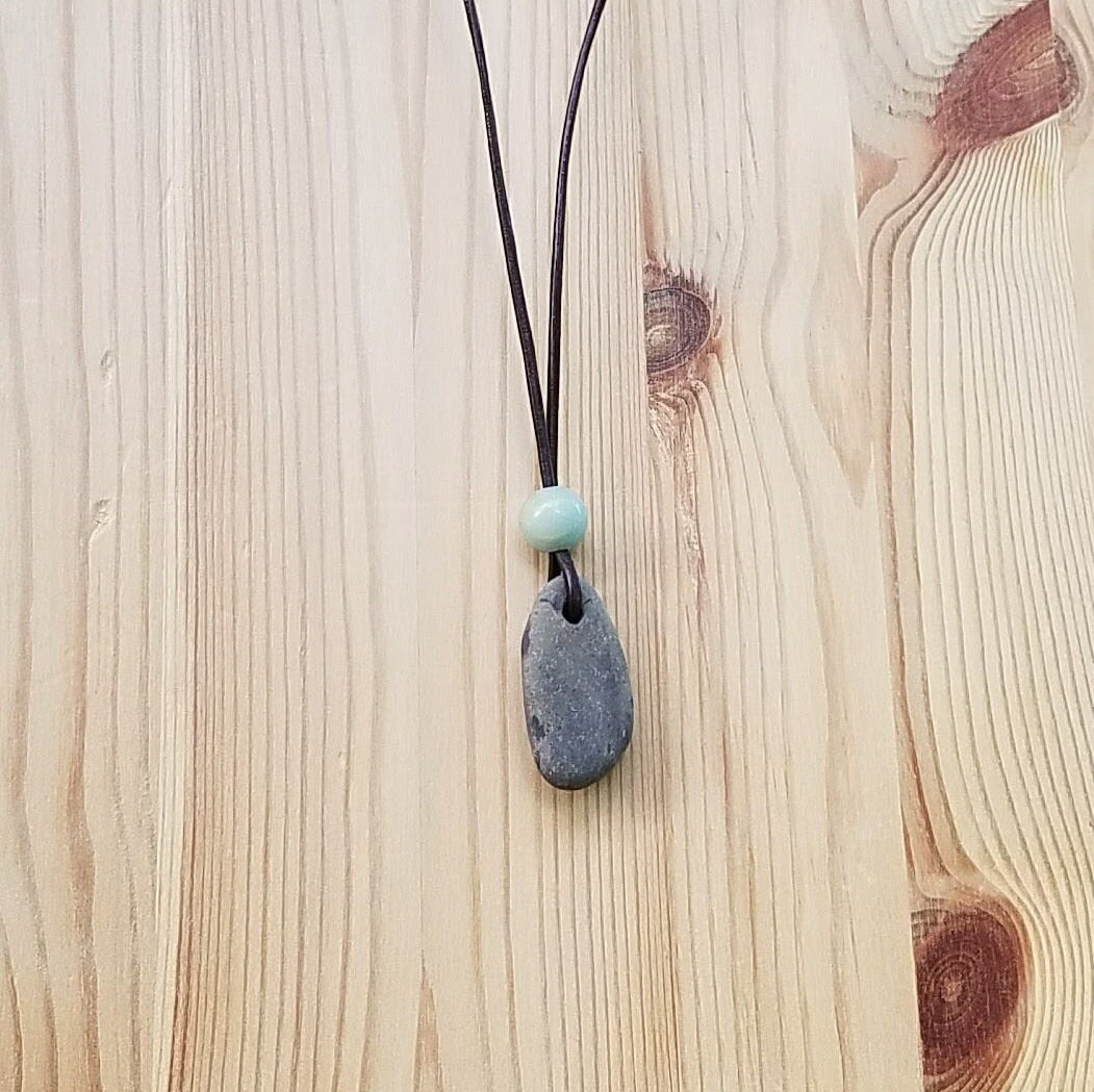 Unique River Rock Pendant, Natural River Stone Jewelry, River Rock ...