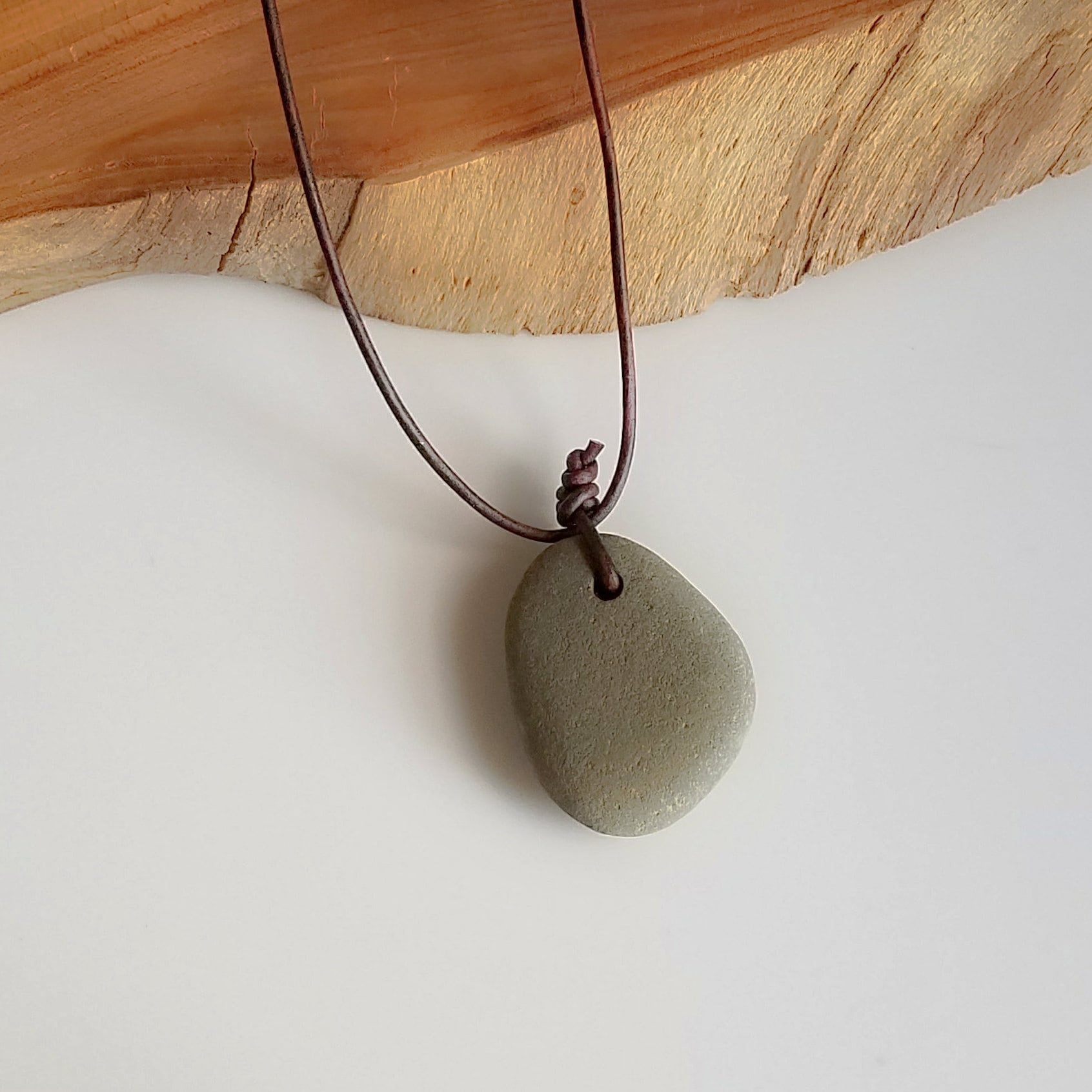 River Rock Necklace, Hypoallergenic River Rock Pendant, Natural River ...