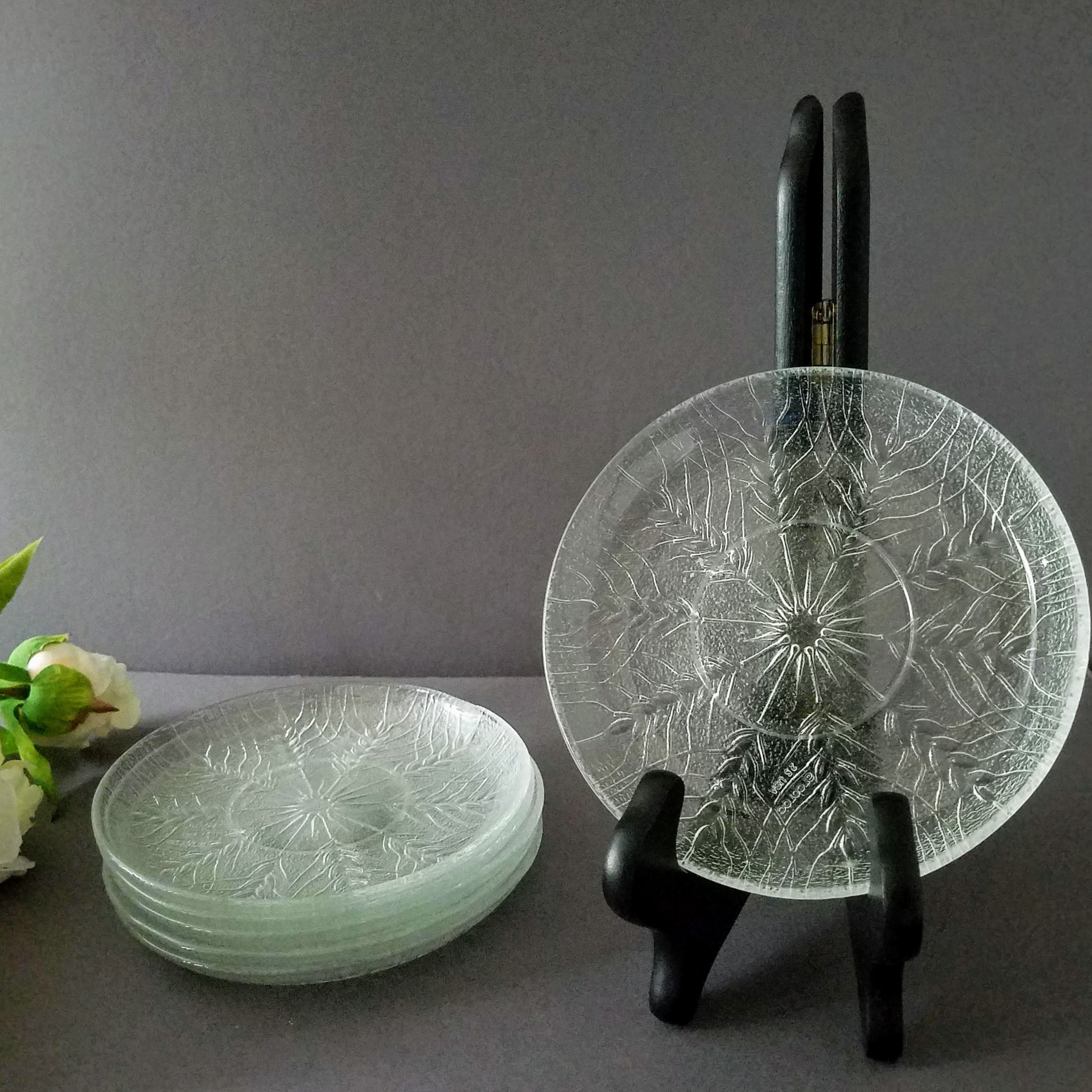 Vintage Glass Small Plates with Wheat Pattern, Arcorc Country Wheat ...