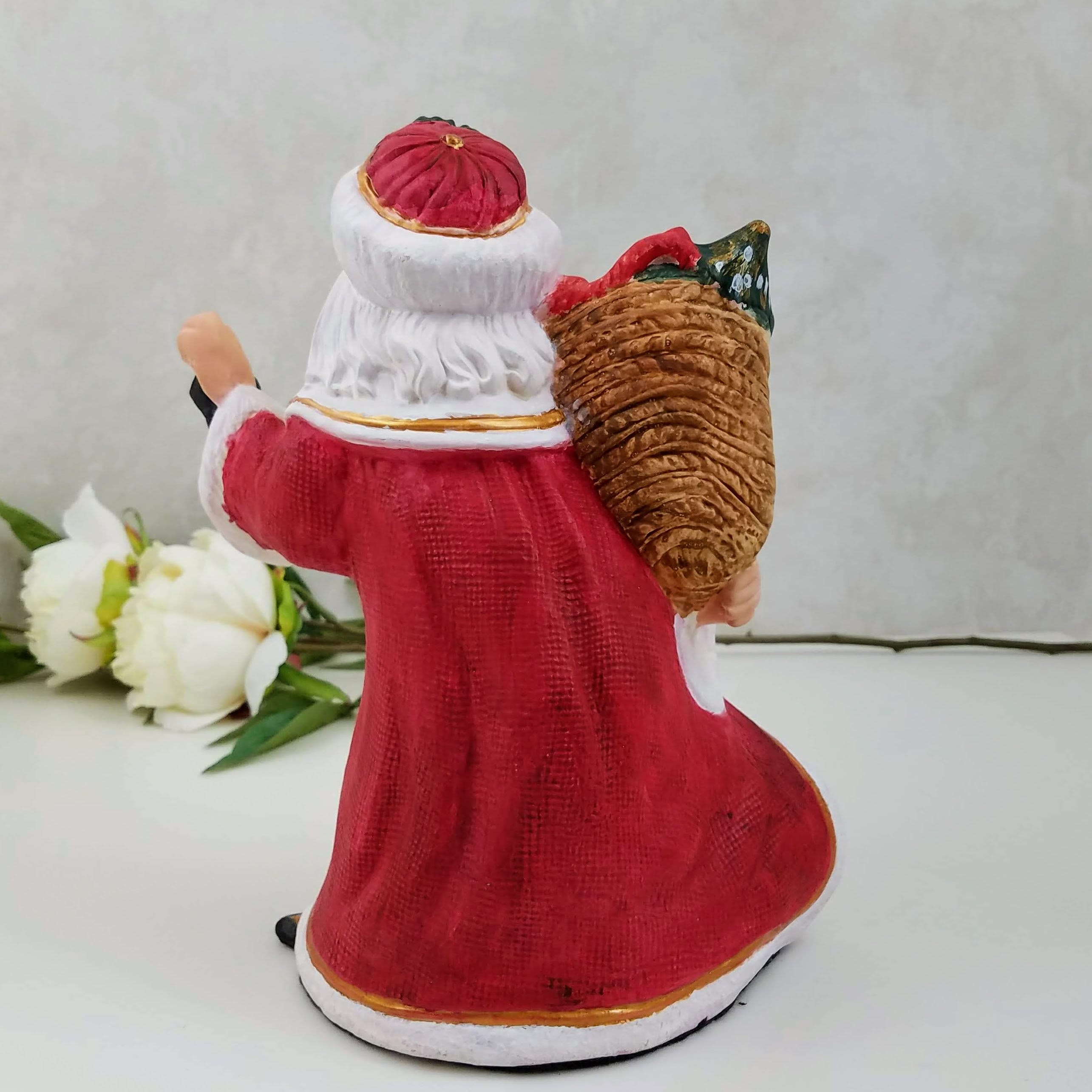 Old Fashioned Santa Figurine, Hand Painted Bisque Santa, Vintage ...